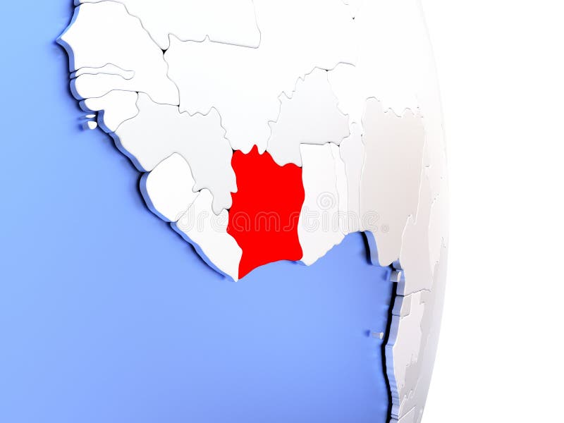 Ivory Coast on Elegant Modern 3D Globe Stock Illustration ...