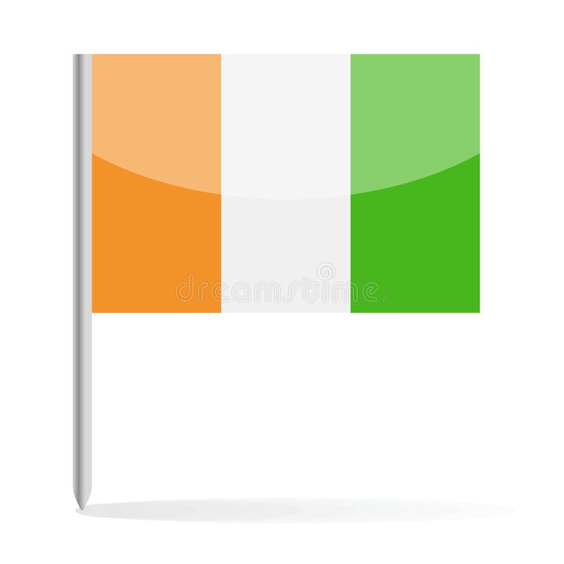 Ivory Coast Flag Pin Vector Icon Stock Illustration - Illustration of ...