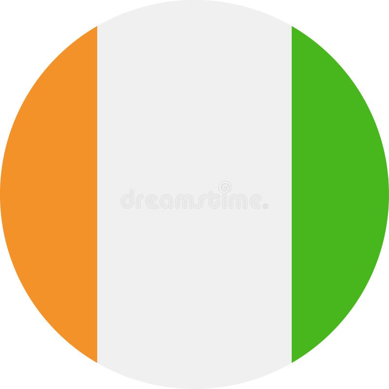 Ivory Coast Flag Vector Round Flat Icon Stock Illustration - Illustration of flag, election ...