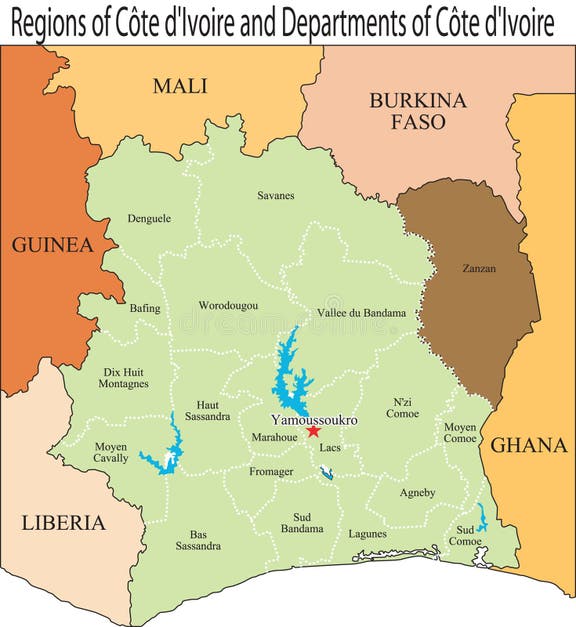 Ivory Coast Map Geography Stock Illustrations – 2,962 Ivory Coast Map ...