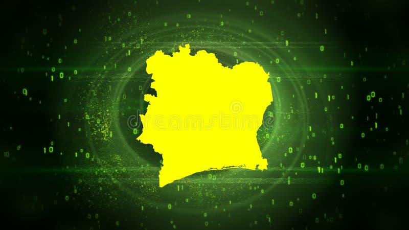 Ivory Coast Map on Digital Background Stock Illustration - Illustration ...