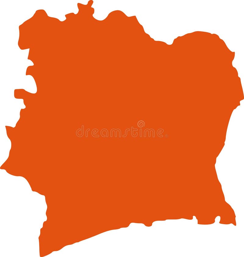 Ivory Coast silhouette map stock vector. Illustration of atlas - 239641165