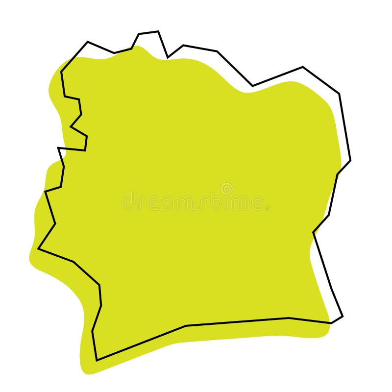Ivory Coast Simplified Vector Map Stock Vector Illustration Of Vector