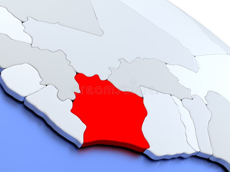 Ivory Coast on world map stock illustration. Illustration of countries ...