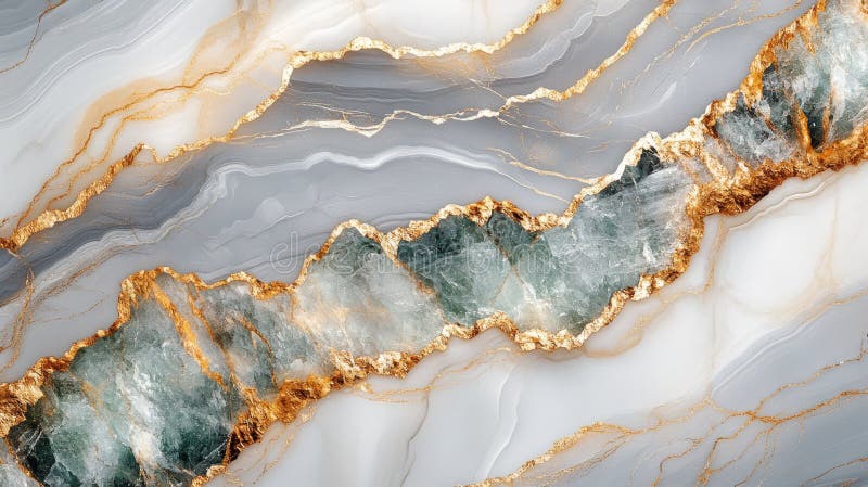 Ivory and Copper Marble Texture with Soft Green Druzy Geode, Luxury ...