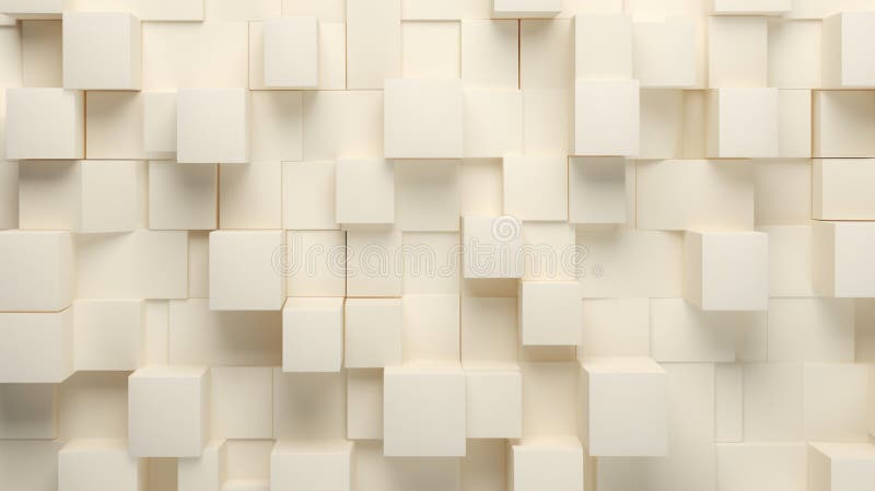 Ivory Cubes Wall Background, Abstract Illustration Stock Illustration ...