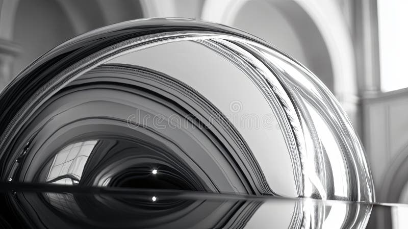 Ivory Dome with Glossy Reflection, Monochrome Elegance . Stock Image ...