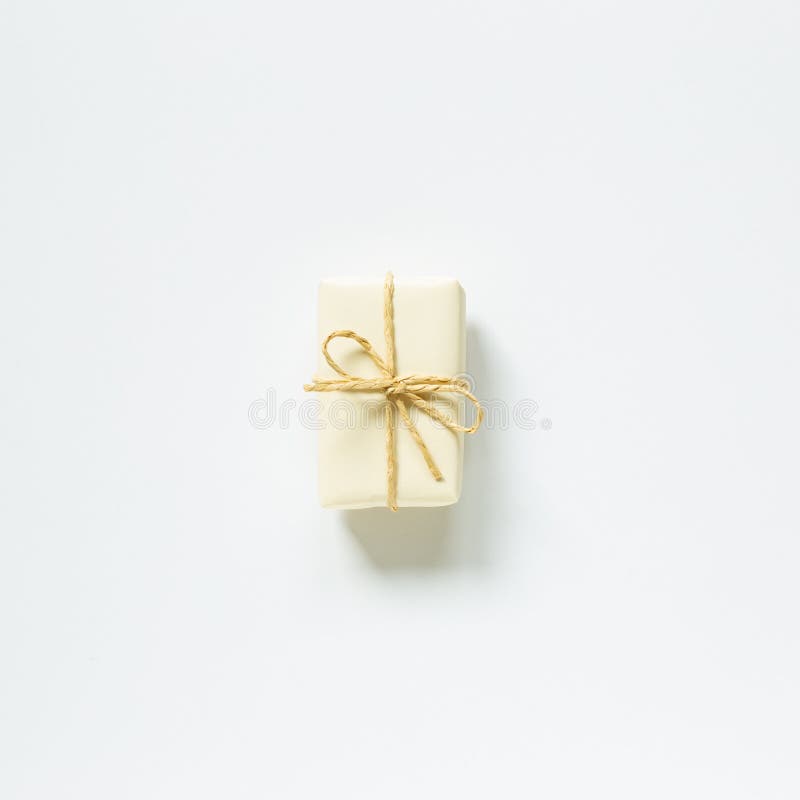 Ivory Gift Box Isolated on White Background Stock Image - Image of ...
