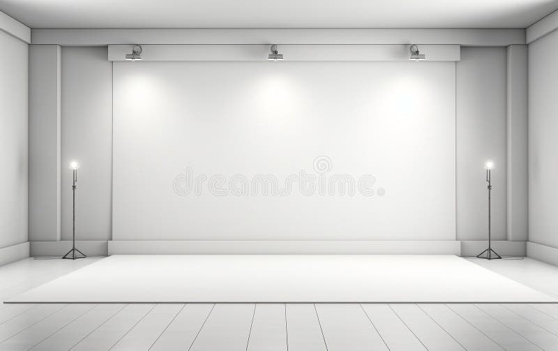 Ivory Luminescence Perspective Floor Backdrop in a White Room Setting ...
