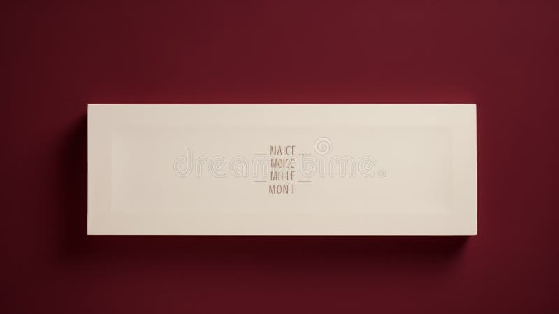Ivory Polyester Sign Mockup on Maroon Background Stock Illustration ...