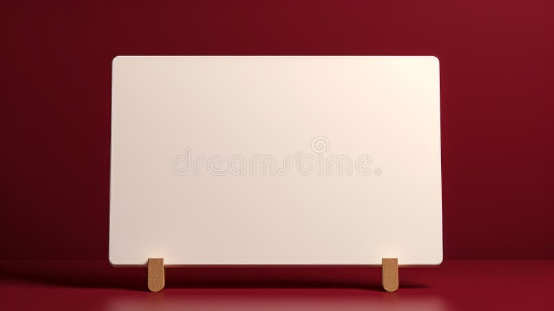 Ivory Polyester Sign Mockup on Maroon Background Stock Illustration ...
