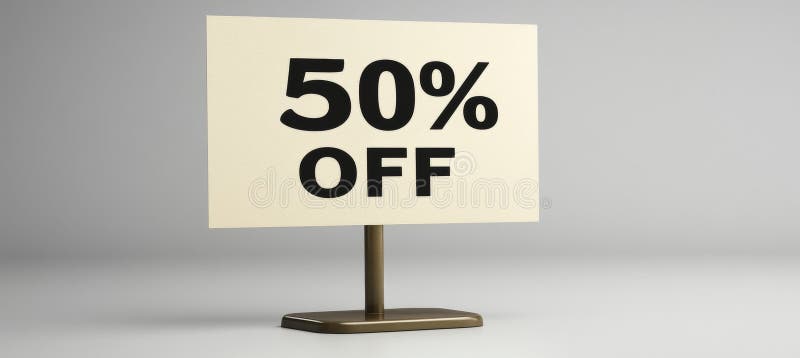 Ivory Square Note Advertising 50 Off on White Background, Ideal for ...