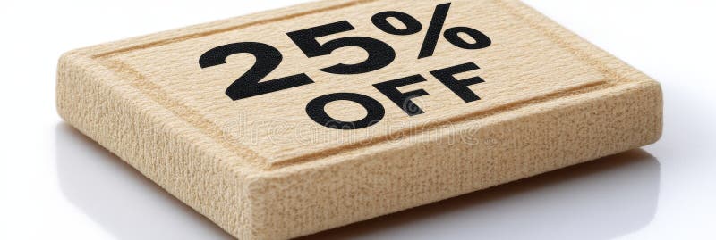 Ivory Square Note with 25 OFF Text on White Advertising, Promotion ...