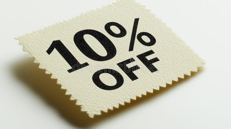 Ivory Square Note with 10 Off Text on White Background, Ideal for ...