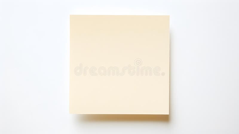 Ivory Square Paper Note on a White Background. Brainstorming Template ...