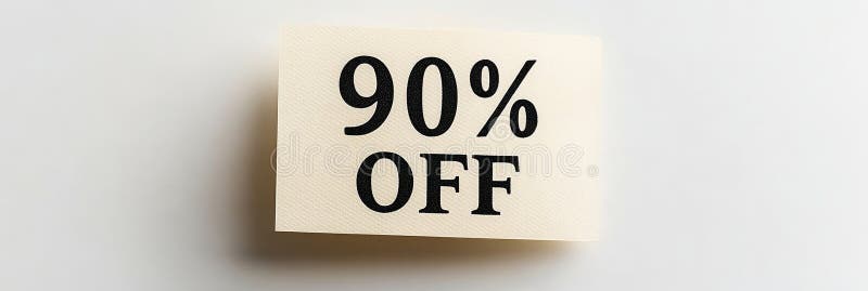Ivory Square Sticky Note with 90 Off in Bold Black Text, Isolated on a ...