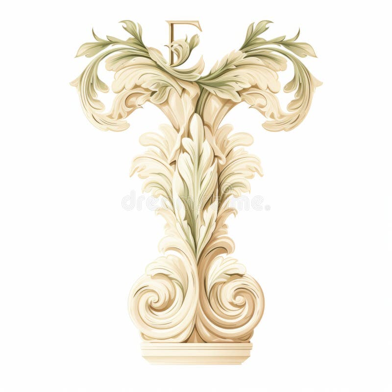 Ivory Vector Letter E on White Background Stock Illustration ...