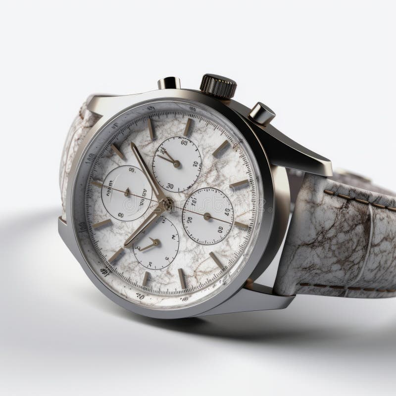 Ivory and White Chronograph Wrist Watch with Shiny Bumpy Texture Stock ...