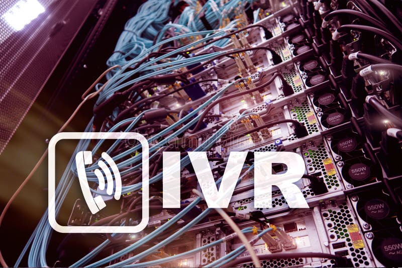 IVR Interactive Voice Response Communication Concept. Server Room ...