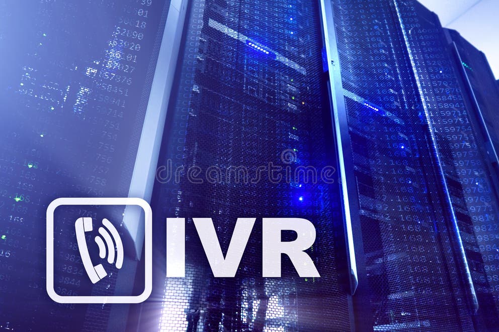 IVR Interactive Voice Response Communication Concept. Servers Data ...