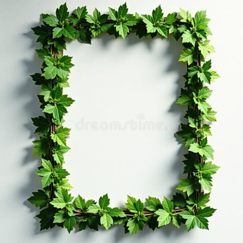 Ivy Covered Frame with Subtle Shadow, Highlighting a Minimalist Poster ...