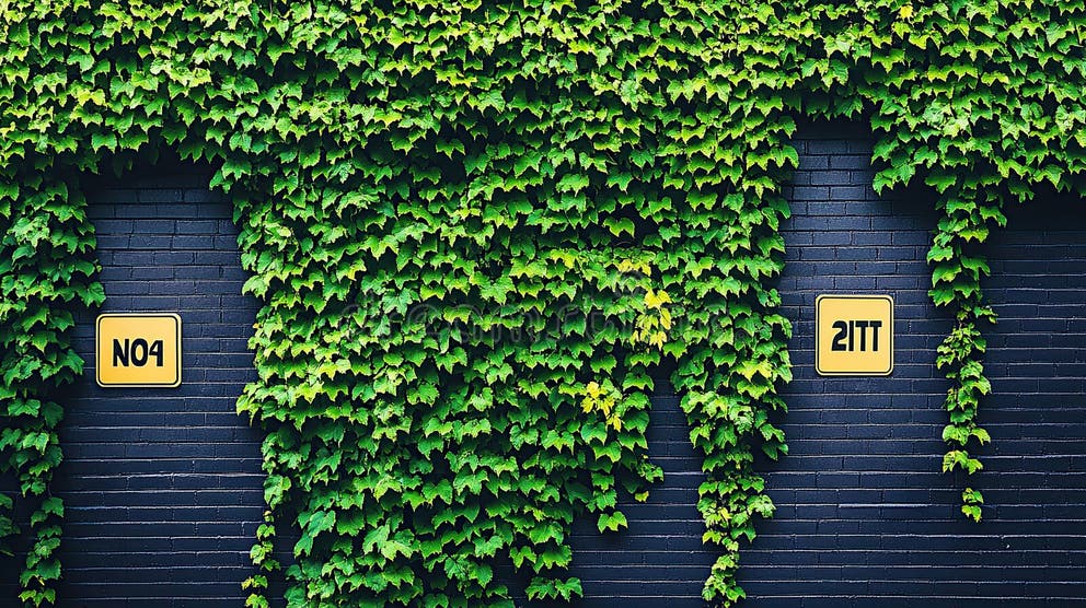 Ivy-covered Wall, Numbered Doors, Urban Backdrop, Nature Texture Stock ...
