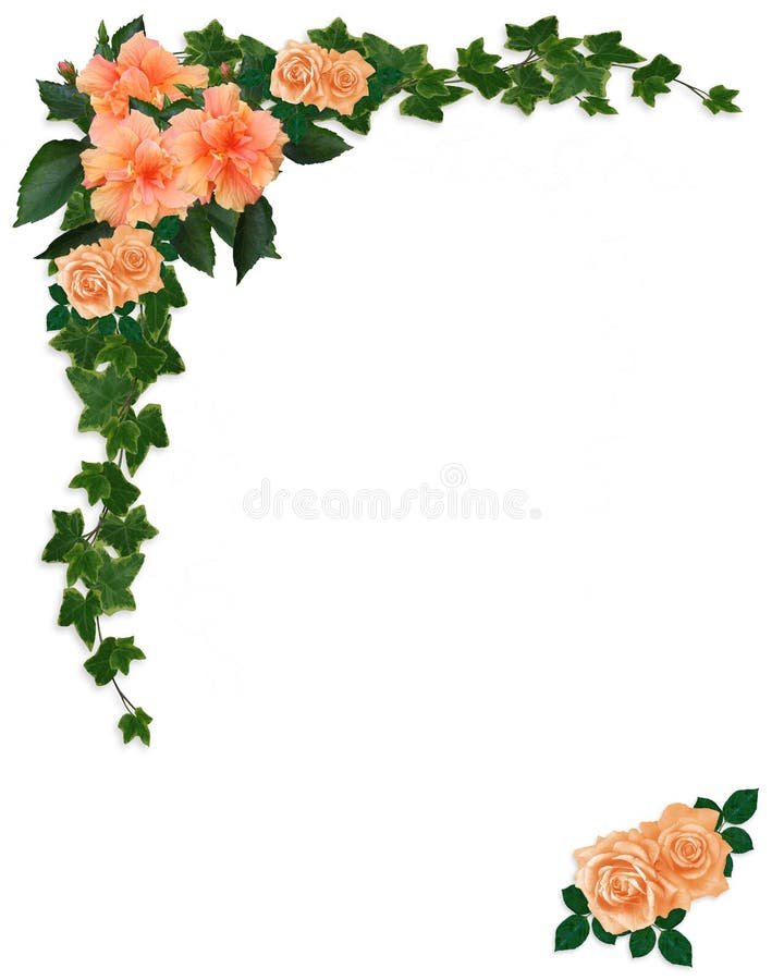 Hibiscus Corner Border Hibiscus Corner Embroidery Design