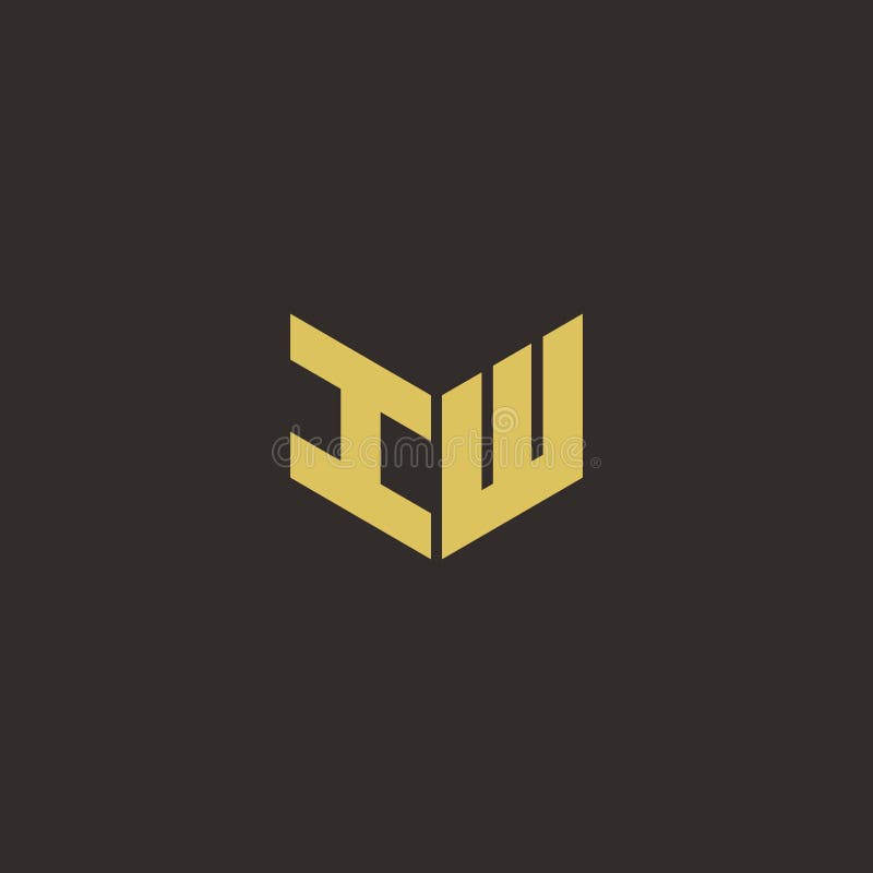 IW Logo Letter Initial Logo Designs Template with Gold and Black ...