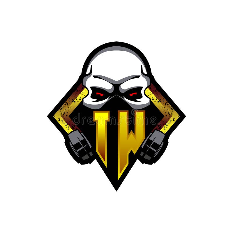 IW Logo Monogram with Skull Shape Designs Template Stock Vector ...