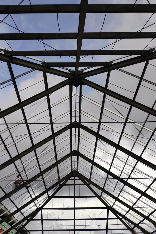 Profil IWF Steel Roof Truss and Mild Steel Stock Image - Image of mild ...