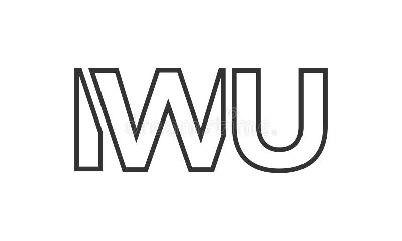 IWU Logo Design Template with Strong and Modern Bold Text. Initial ...