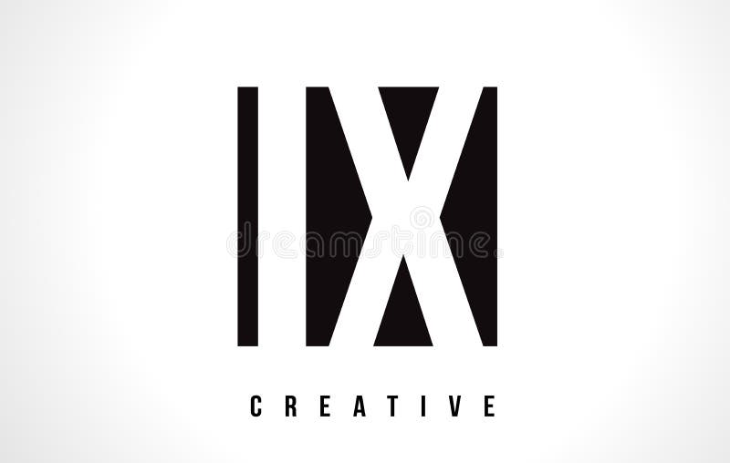 IX I X White Letter Logo Design with Black Square. Stock Vector ...