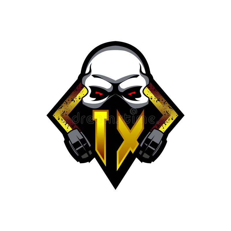 IX Logo Monogram with Skull Shape Designs Template Stock Vector ...