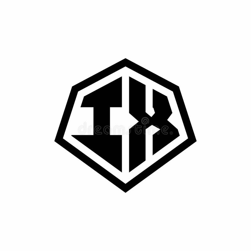 IX Monogram Logo with Hexagon Shape and Line Rounded Style Design ...