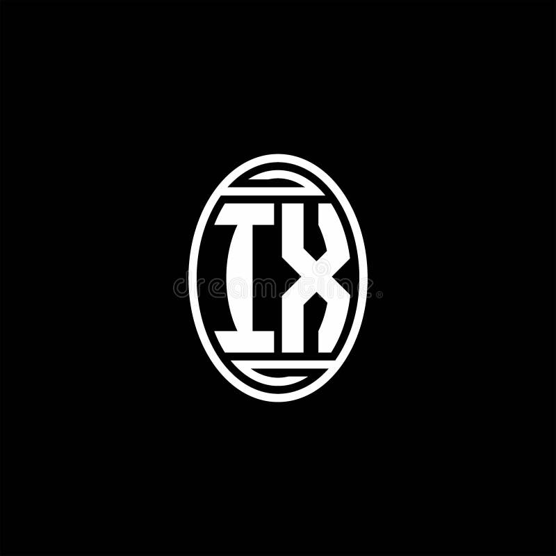 IX Monogram Logo Isolated on Oval Rotate Shape Stock Vector ...
