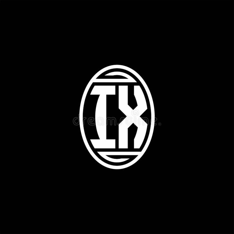 IX Monogram Logo Isolated on Oval Rotate Shape Stock Vector ...