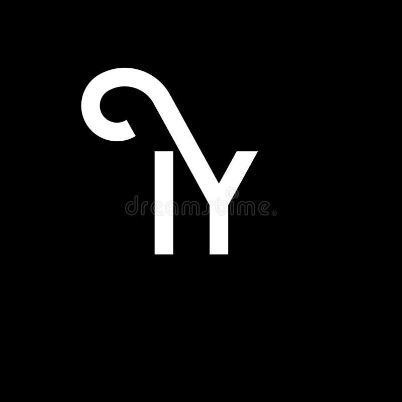 IY Letter Logo Design on Black Background. IY Creative Initials Letter ...