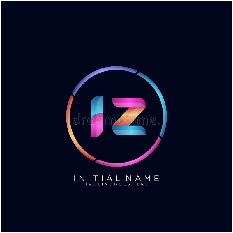 IZ Letter Logo Icon Design Template Elements Stock Vector ...