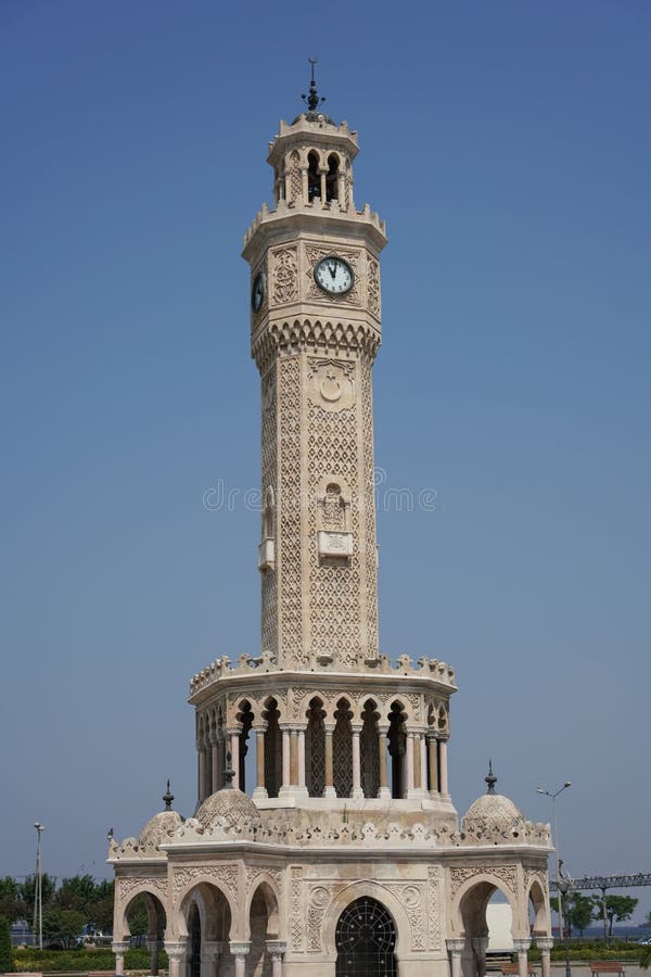 Izmir Clock Tower in Izmir, Turkey Stock Photo - Image of aegean ...