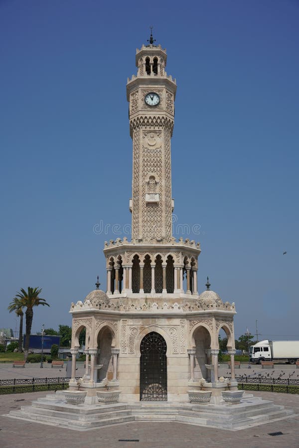Izmir Clock Tower in Izmir, Turkey Stock Photo - Image of clocktower ...