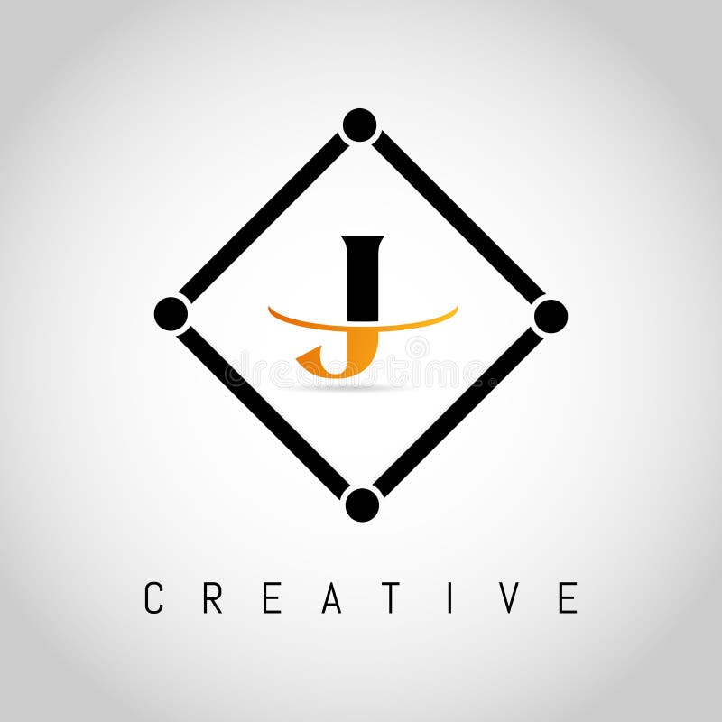 J Square Framed Letter Logo Design Vector . Stock Vector - Illustration ...