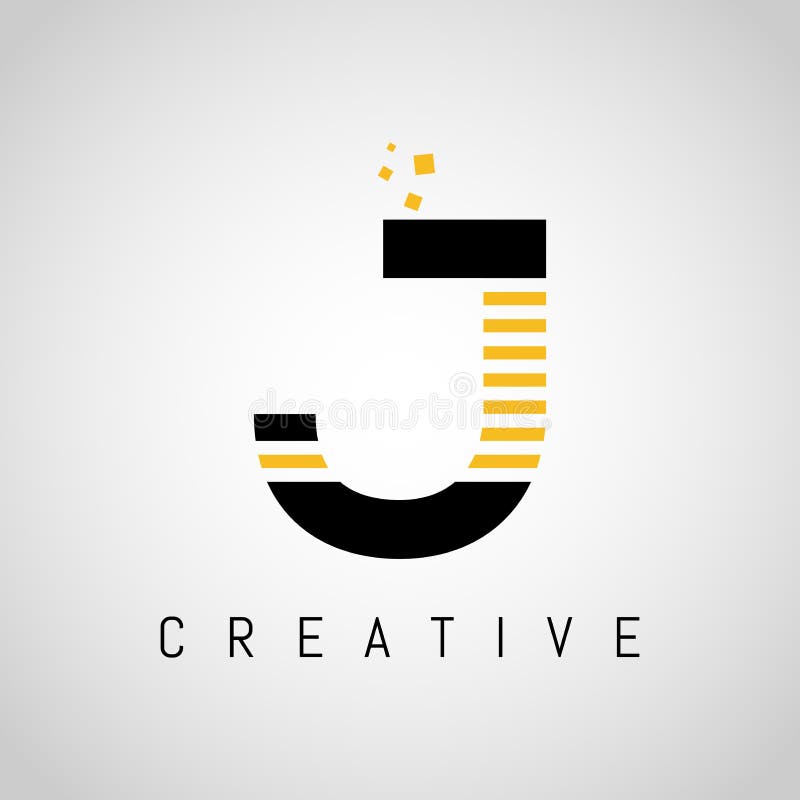 J Letter Logo with Golden Lines Design . Stock Vector - Illustration of ...
