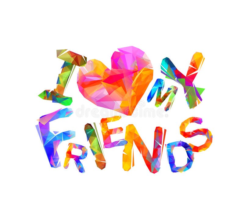 J'aime mes amis Vecteur illustration de vecteur. Illustration of lettre ...