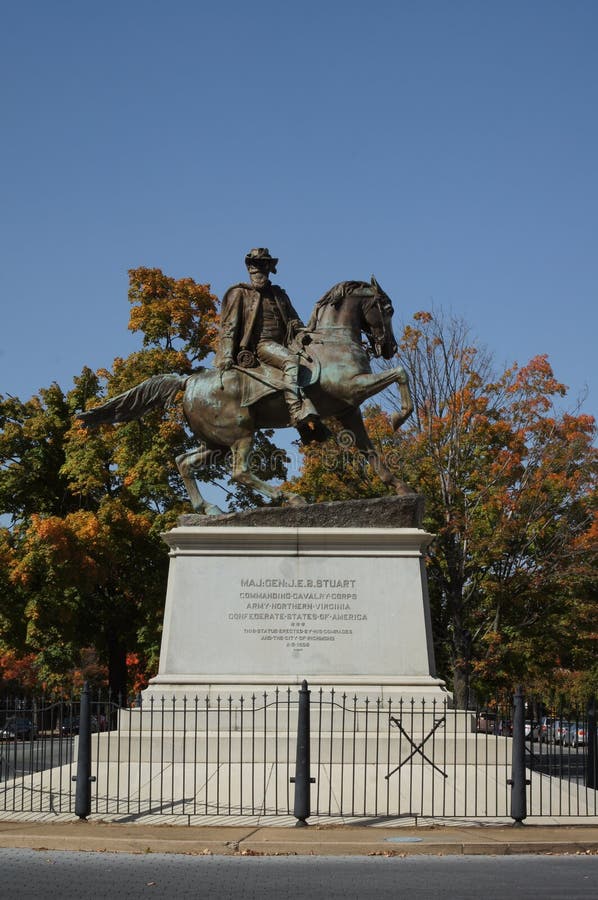 J.E.B. Stuart Memorial Statue Stock Photo - Image of bronze, history ...