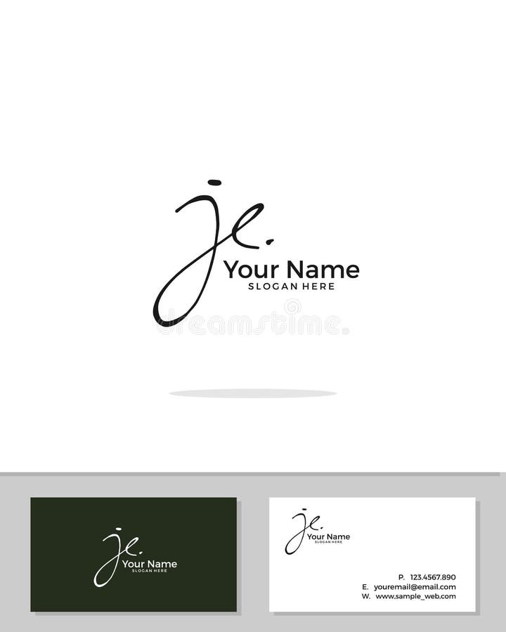 J E JE Initial Logo Signature Vector. Handwriting Concept Logo. Stock ...