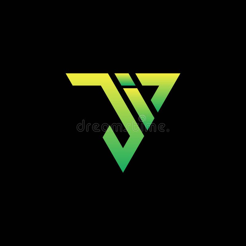 J I Initial Triangle Logo Monogram with Triangle Shape Stock Vector ...