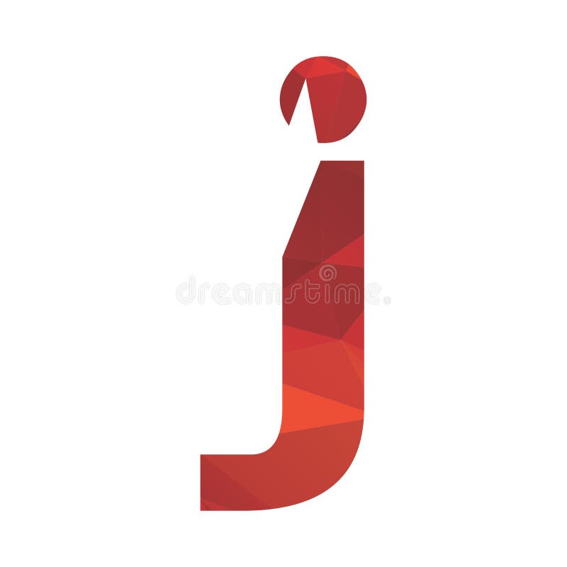 J Initials Red Polygonal Logo and Icon Stock Vector - Illustration of ...