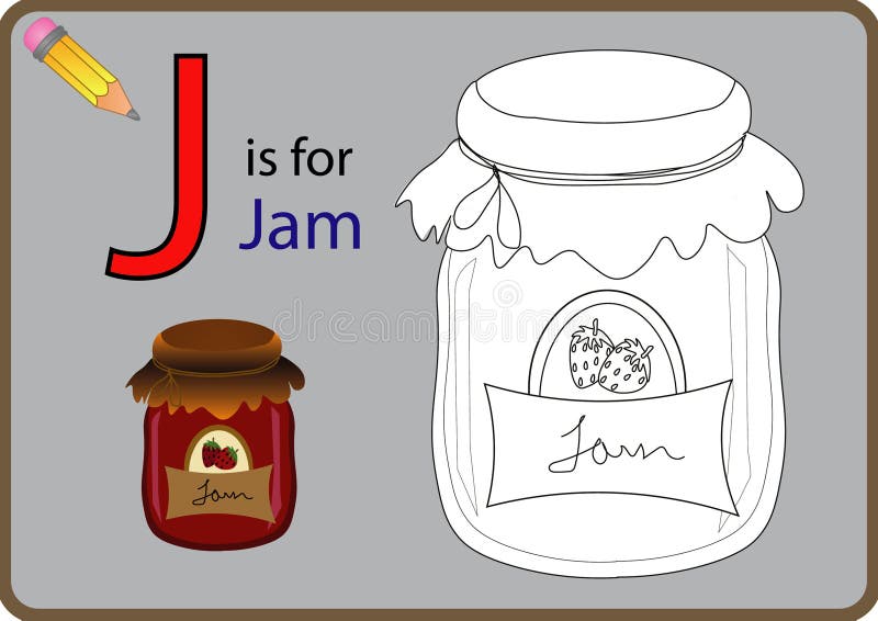 J for Jam stock illustration. Illustration of sheets - 362842976