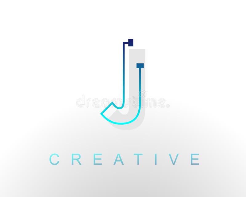 J Letter Connect Dot Network Logo Icon Design Vector Image Stock Vector ...