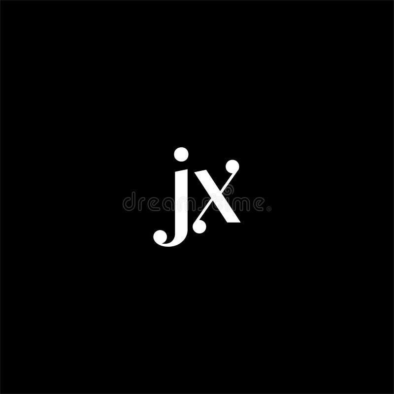 J X Letter Logo Abstract Design on Black Color Background. Stock ...